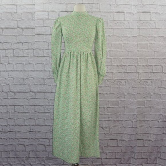 Vintage | Dresses | Vintage 7s Floral Regency Peasant Maxi Dress | Poshmark